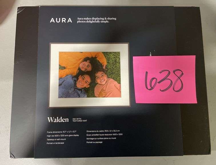 AURA WALDEN DIGITAL PHOTO FRAME IN BOX - INK - Earl's Auction Company