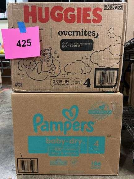 (2) BOXES OF DIAPERS - SIZE 4 - Earl's Auction Company