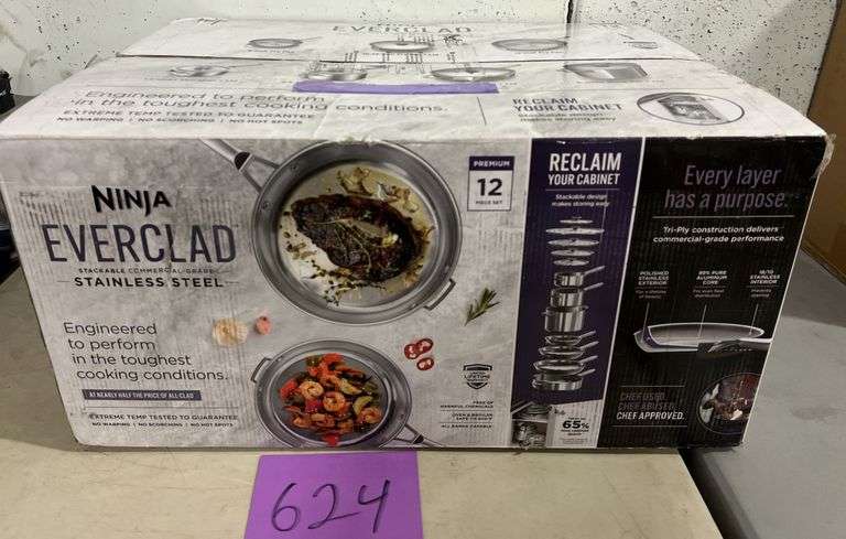 NINJA EVERCLAD STAINLESS STEEL 12PC COOKWARE SET IN BOX - Earl's ...