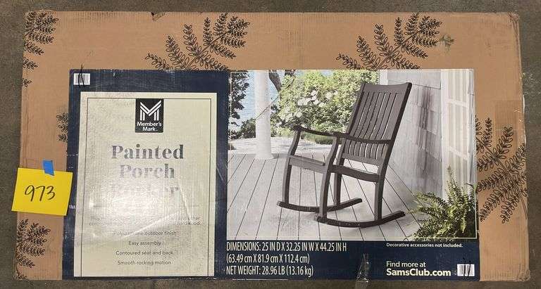 PAINTED PORCH ROCKER IN BOX - Earl's Auction Company