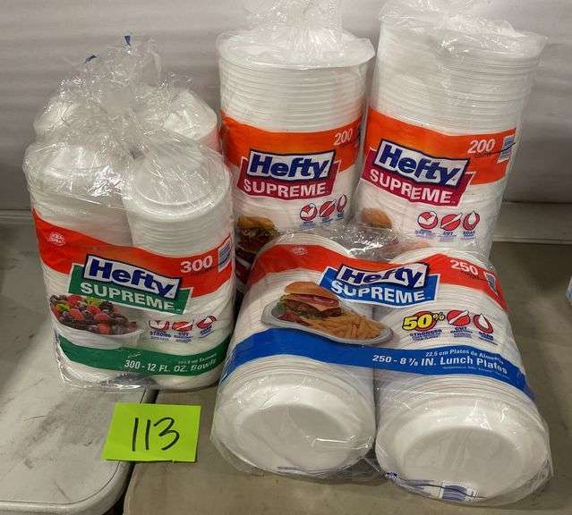 (5) PACKS OF HEFTY FOAM PLATES/ BOWLS - Earl's Auction Company