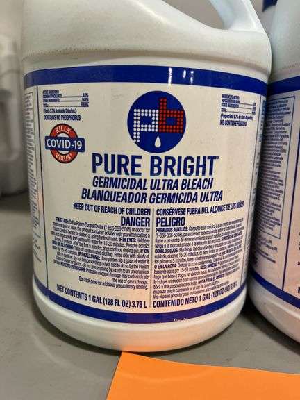 (6) JUGS OF PURE BRIGHT GERMICIDAL ULTRA BLEACH - Earl's Auction Company