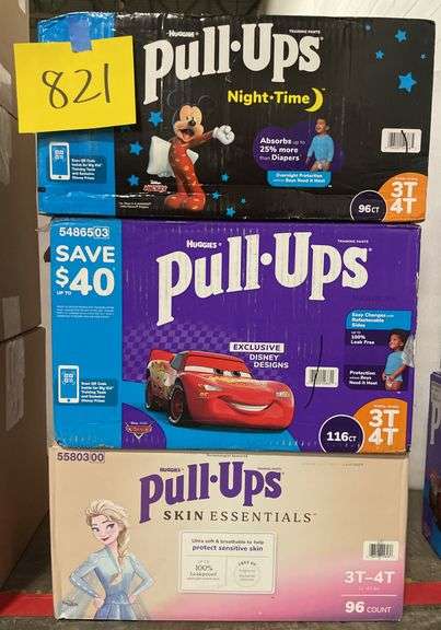 (3) BOXES OF HUGGIES PULL UPS DIAPERS - SIZE 3T/4T - Earl's Auction Company