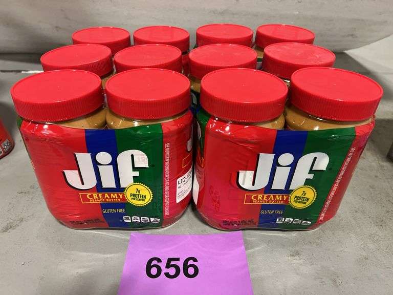 (12) JARS OF JIF CREAMY PEANUT BUTTER - Earl's Auction Company