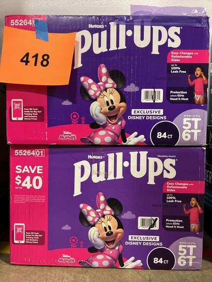 (2) BOXES OF HUGGIES PULL UPS DIAPERS - SIZE 5T/6T - Earl's Auction Company