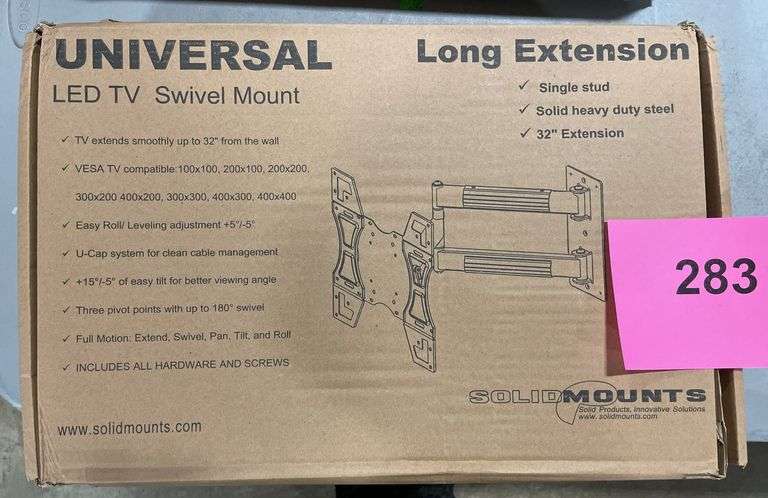 UNIVERSAL LED TV SWIVEL MOUNT IN BOX - Earl's Auction Company