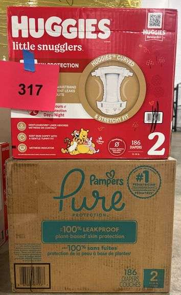 (2) BOXES OF DIAPERS - SIZE 2 - Earl's Auction Company