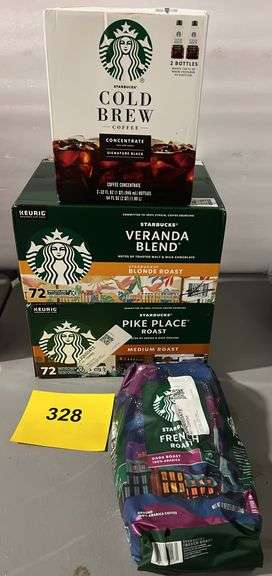 4PC STARBUCKS COFFEE LOT - COLD BREW, K CUPS & GROUND - Earl's Auction ...