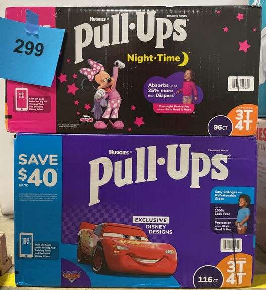 (2) BOXES OF HUGGIES PULL UPS DIAPERS - SIZE 3T/4T - Earl's Auction Company