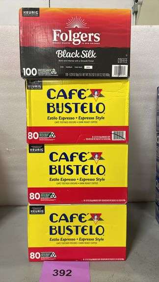 (4) BOXES OF K CUP COFFEE PODS - FOLGERS & CAFE BUSTELLO - Earl's ...