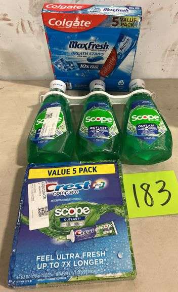 5PC DENTAL CARE LOT - COLGATE, SCOPE & CREST - Earl's Auction Company