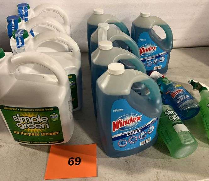12PC CLEANING LOT - SIMPLE GREEN & WINDEX - Earl's Auction Company