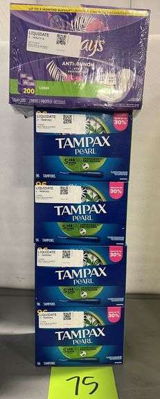 5PC PADS/ TAMPONS LOT - ALWAYS & TAMPAX - Earl's Auction Company