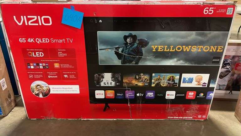 VIZIO 65" 4K QLED SMART TV IN BOX (NO LEGS) - Earl's Auction Company