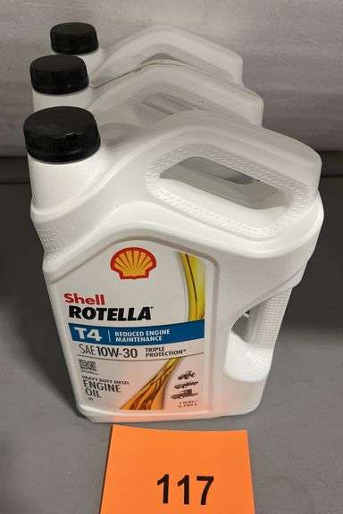 (3) JUGS OF SHELL ROTELLA DIESEL ENGINE OIL - Earl's Auction Company