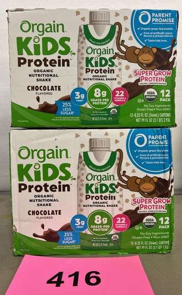(2) BOXES OF ORGAIN KIDS PROTEIN SHAKES - Earl's Auction Company