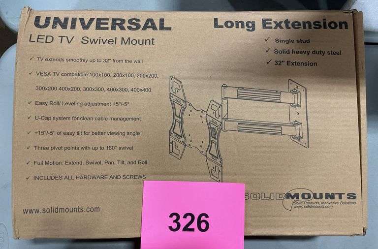 UNIVERSAL LED TV SWIVEL MOUNT IN BOX - Earl's Auction Company