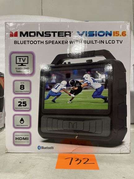 MONSTER VISION 15.6 BLUETOOTH SPEAKER W/ TV IN BOX - Earl's Auction Company