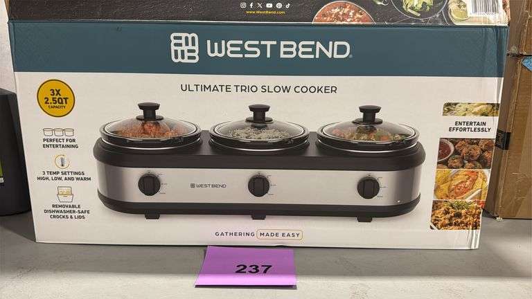 WESTBEND ULTIMATE TRIO SLOW COOKER IN BOX - Earl's Auction Company