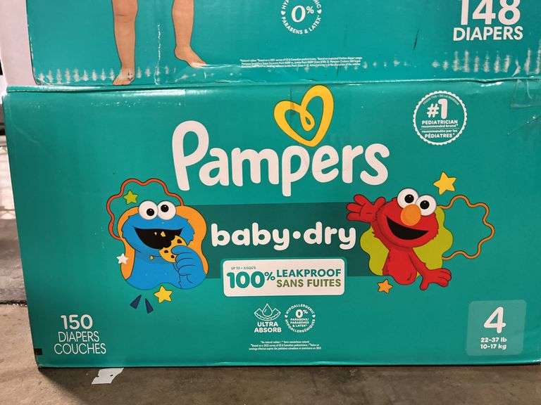 BOX OF PAMPERS BABY WIPES & (2) BOXES OF DIAPERS - SIZE 4 - Earl's ...