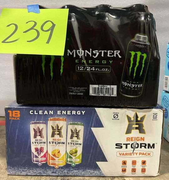 (2) PACKS OF ENERGY DRINKS - MONSTER & REIGN - Earl's Auction Company