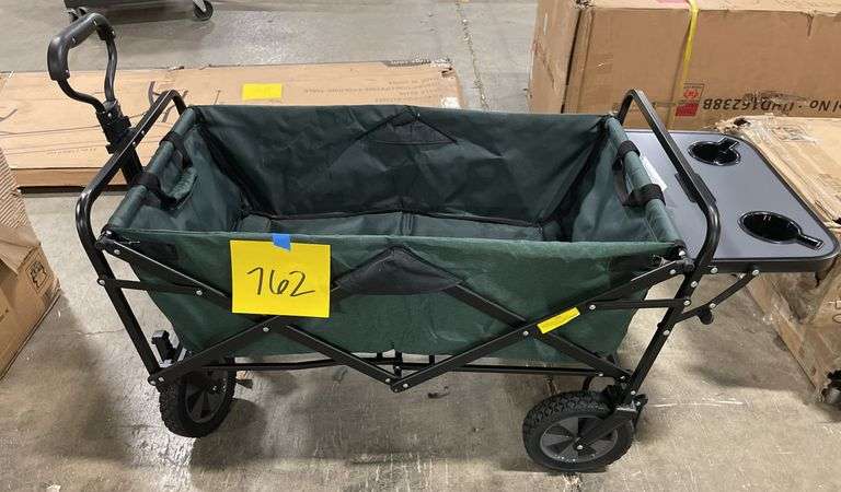 MAC FOLDING WAGON W/ TABLE - GREEN - Earl's Auction Company