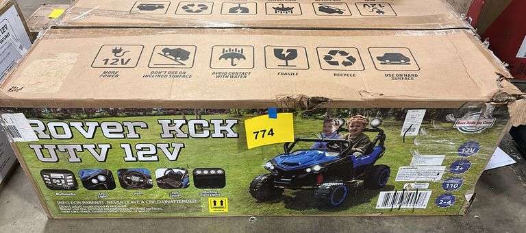 KIDS ROVER KCK UTV 12V RIDE ON IN BOX - BLUE - Earl's Auction Company