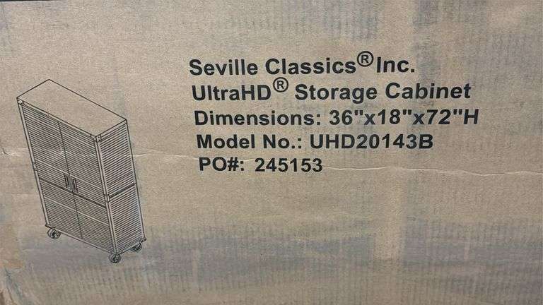 SEVILLE CLASSICS STORAGE CABINET IN BOX - Earl's Auction Company