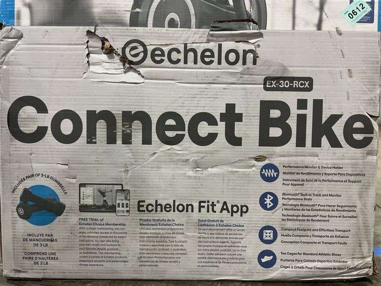 ECHELON EX-30-RCX CONNECT BIKE IN BOX - Earl's Auction Company