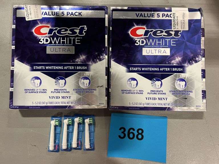 6PC DENTAL CARE LOT - CREST & BRUSH HEADS - Earl's Auction Company