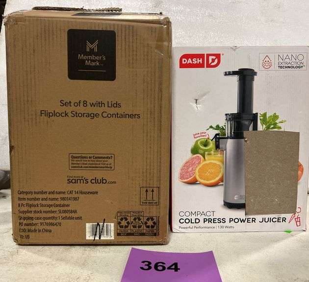 3PC STORAGE CONTAINERS & DASH POWER JUICER IN BOXES - Earl's Auction ...