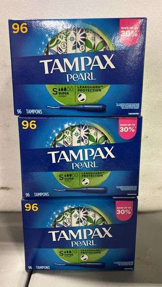 (3) BOXES OF TAMPAX TAMPONS - Earl's Auction Company