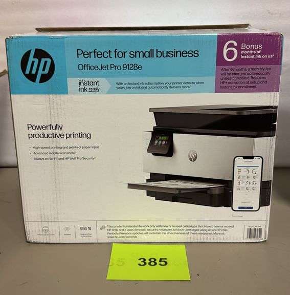 HP OFFICE JET PRO 9128E PRINTER IN BOX - Earl's Auction Company