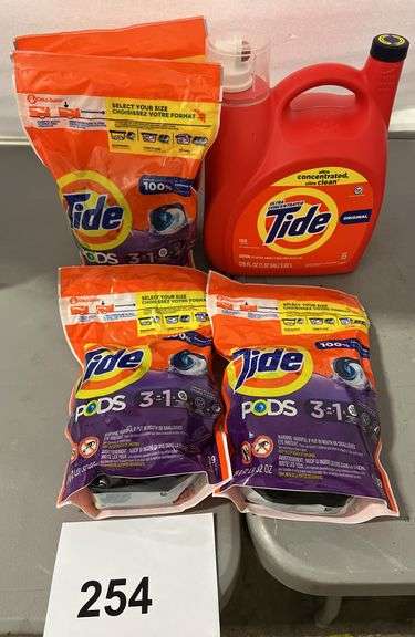 5PC TIDE DETERGENT LOT - PODS & LIQUID - Earl's Auction Company