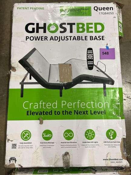 GHOSTBED QUEEN POWER ADJUSTABLE BASE IN BOX - Earl's Auction Company