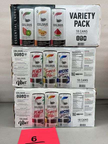 (3) BOXES OF CELSIUS ENERGY DRINKS - Earl's Auction Company