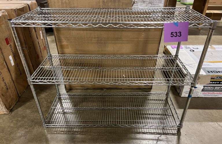 SEVILLE CLASSICS 3 TIER CHROME SHELVING RACK - Earl's Auction Company