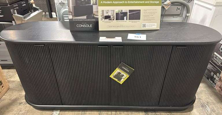 CALLEN 72" WOOD CONSOLE - BLACK - Earl's Auction Company