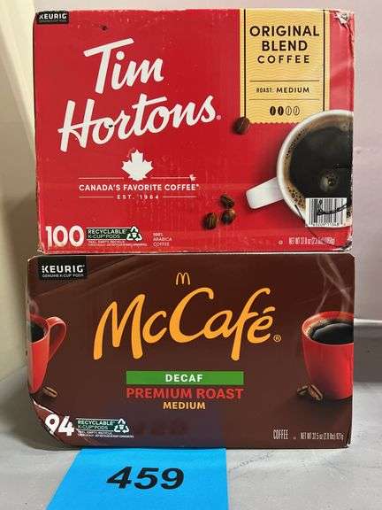 (2) BOXES OF COFFEE K CUPS - TIM HORTONS & MCCAFE - Earl's Auction Company