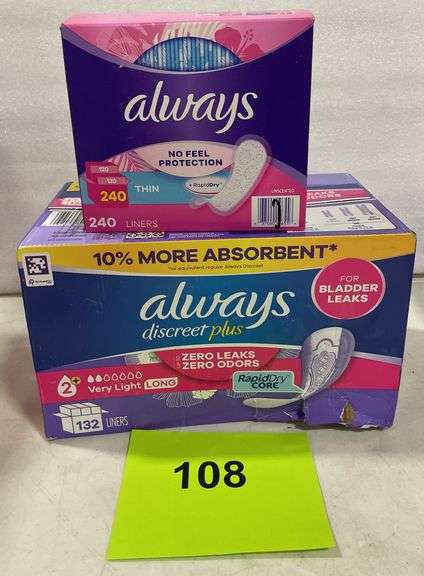 (2) BOXES OF ALWAYS PADS - Earl's Auction Company