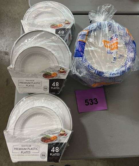 (4) PACKS OF PLASTIC/ PAPER PLATES - Earl's Auction Company