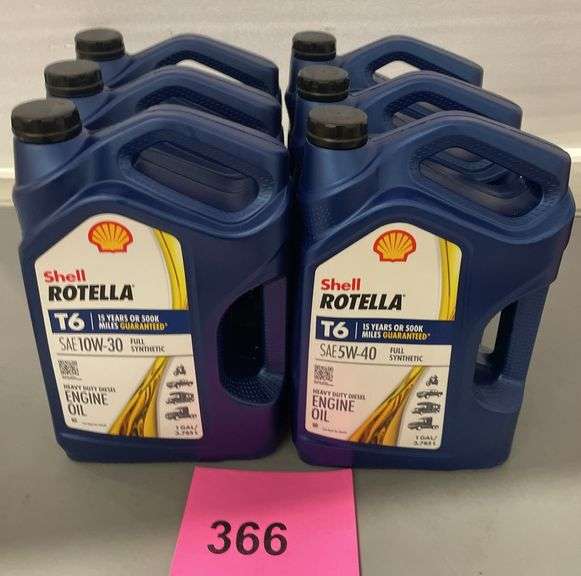 (6) JUGS OF SHELL DIESEL ENGINE OIL - Earl's Auction Company