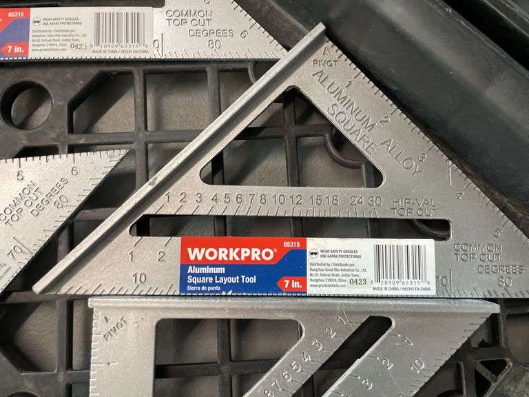 (9) WORKPRO 7" ALUMINIUM SQUARE LAYOUT TOOLS - Earl's Auction Company