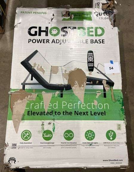 GHOSTBED QUEEN POWER ADJUSTABLE BASE IN BOX - Earl's Auction Company