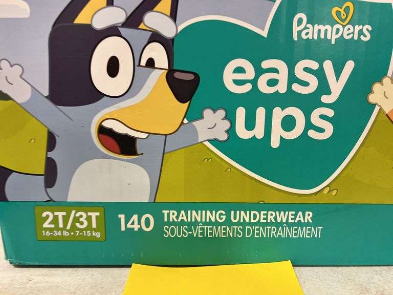 BOX OF PAMPERS EASY UPS DIAPERS - SIZE 3T/4T - Earl's Auction Company