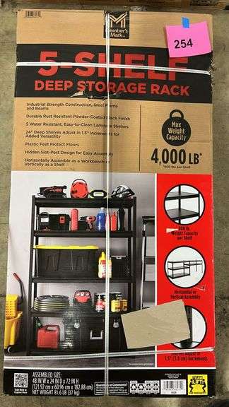 (1) 5 SHELF DEEP STORAGE RACK IN BOX - Earl's Auction Company