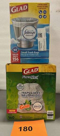(2) BOXES OF GLAD TRASH BAGS - Earl's Auction Company