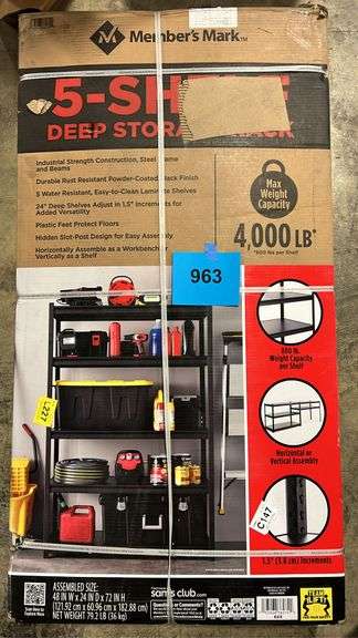 (1) 5 SHELF DEEP STORAGE RACK IN BOX - Earl's Auction Company
