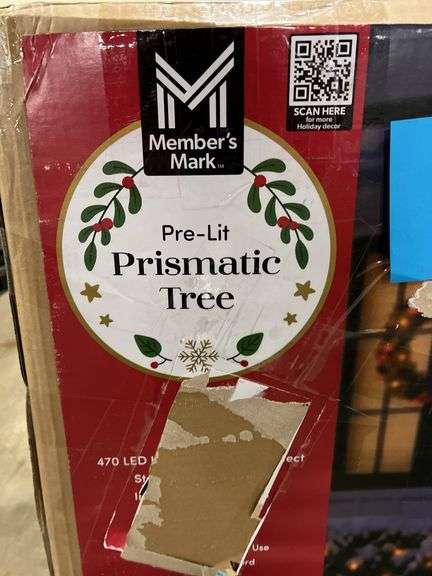 76" PRE LIT PRISMATIC TREE IN BOX - Earl's Auction Company