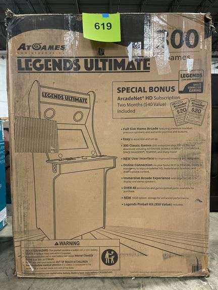 ATGAMES LEGENDS ULTIMATE ARCADE GAME CABINET IN BOX - Earl's Auction ...